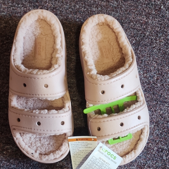 CROCS | Shoes | Crocs Kids Cream Fuzzy Slippers | Poshmark